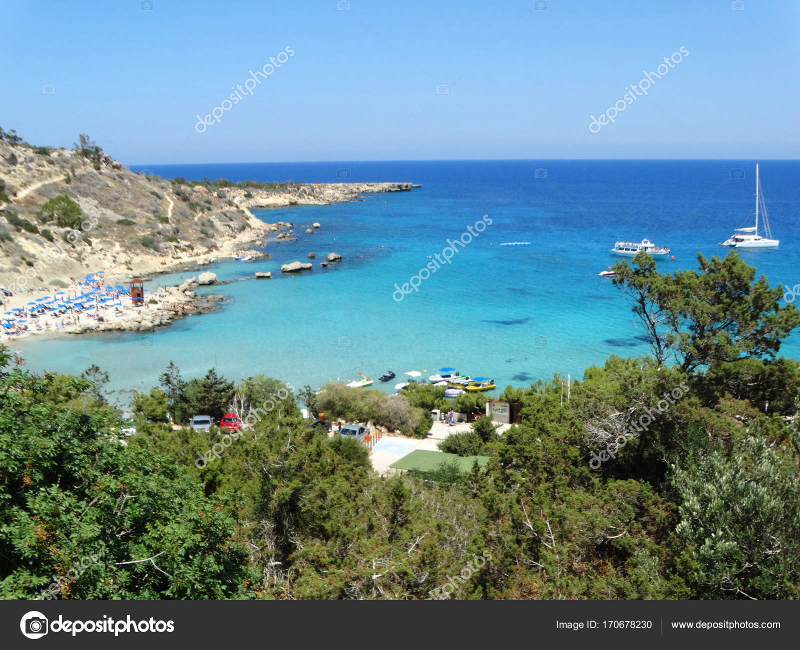 Beach coast landscape mediterranean sea Cyprus island Stock Photo by ...