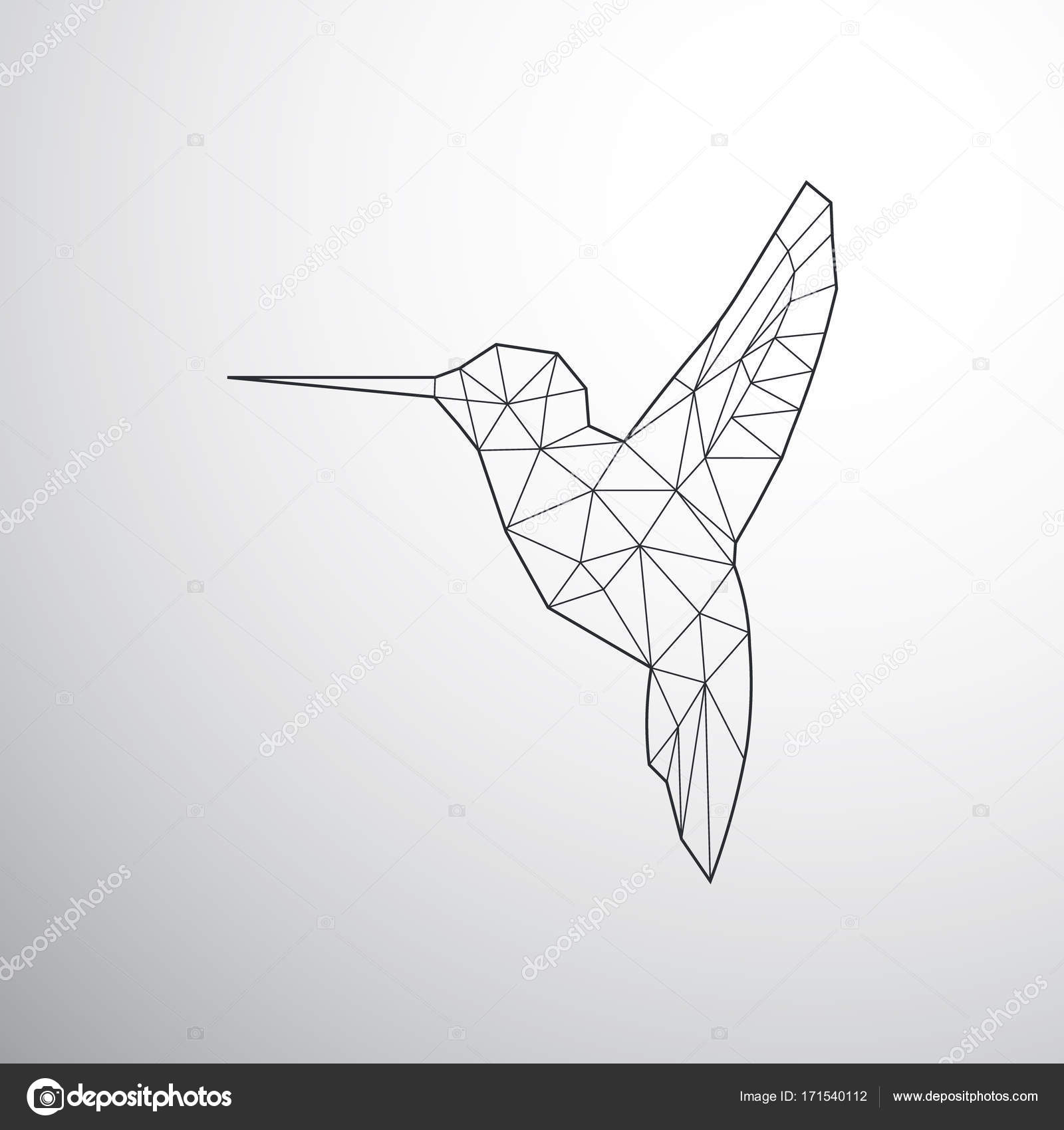 Colibri geométrico gris Vector de stock por ©kyryloff 171540112