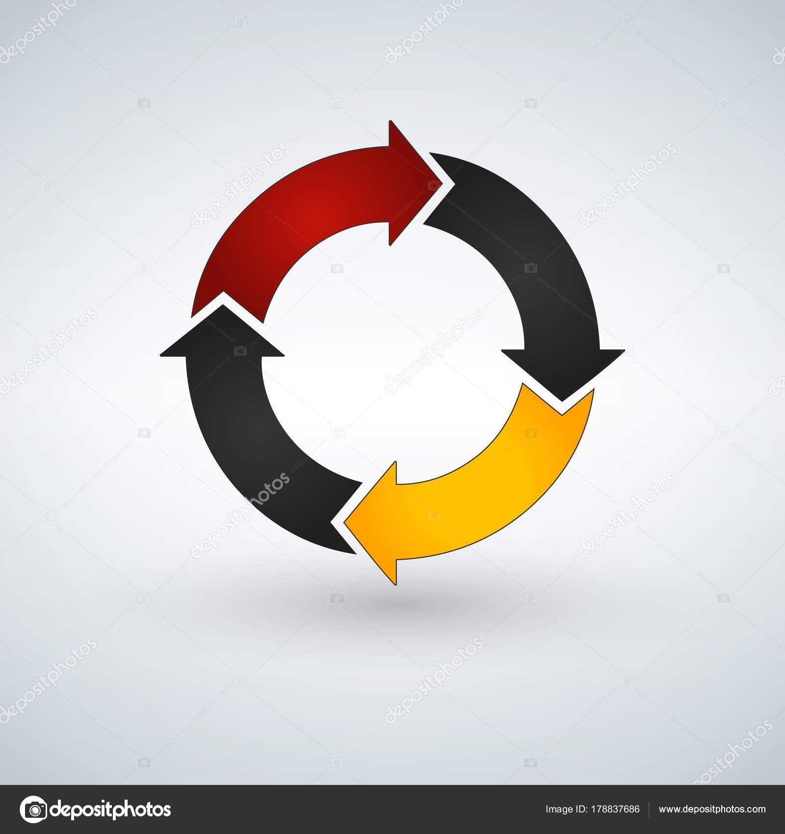 Circular arrows for infographics. Chart, graph, diagram with 4 steps ...