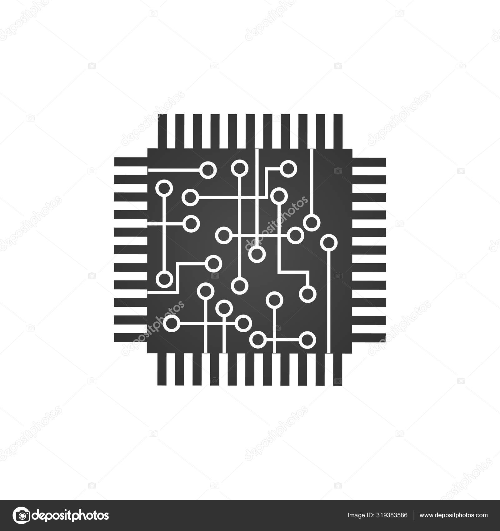 CPU central processing unit, Computer chip or microchip icon. vector ...