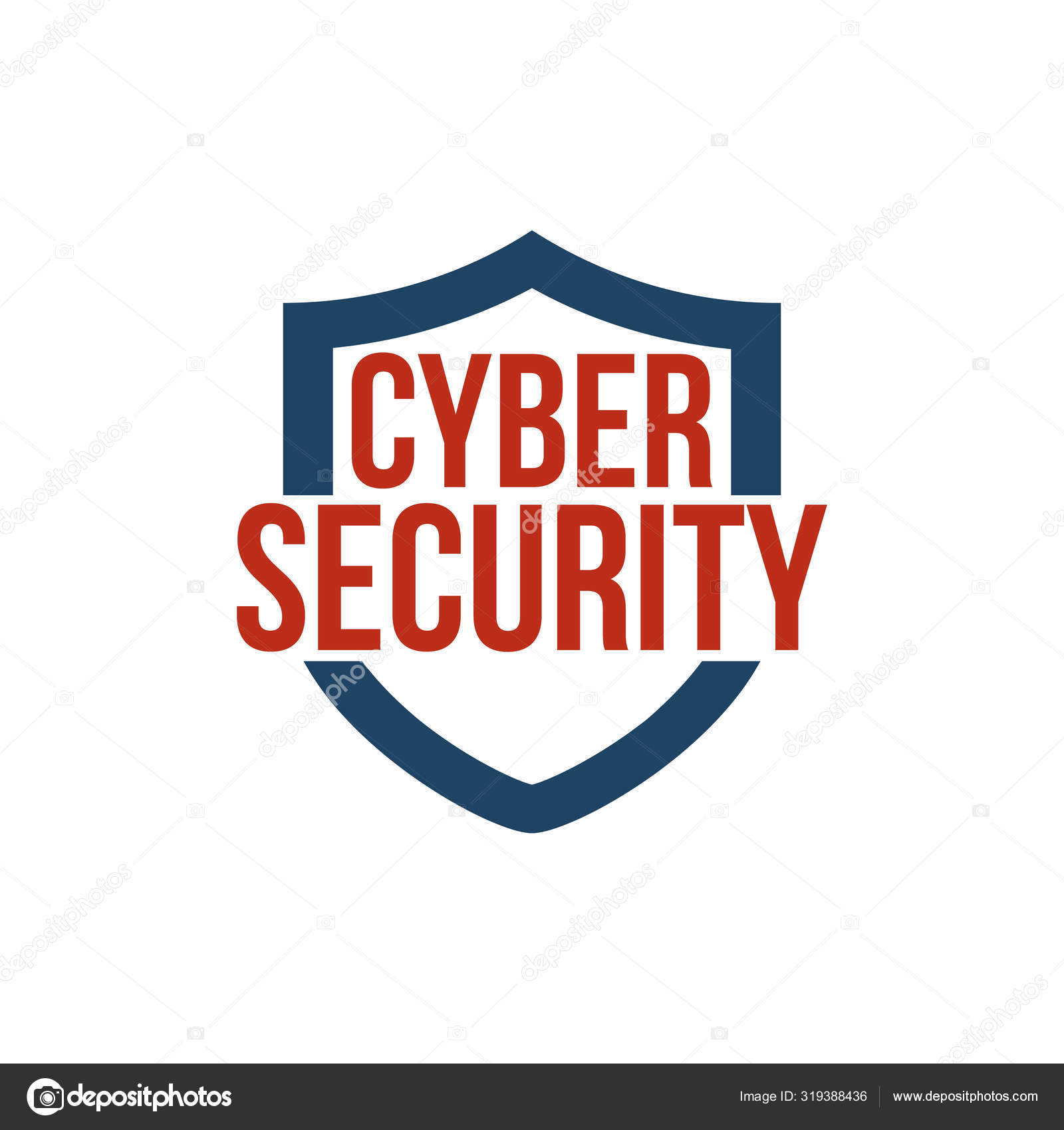 Icono o logotipo del escudo de seguridad cibernética. ilustración ...