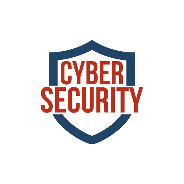 Cyber security shield icon or logo. binary digital circles and lock. vector illustration ...