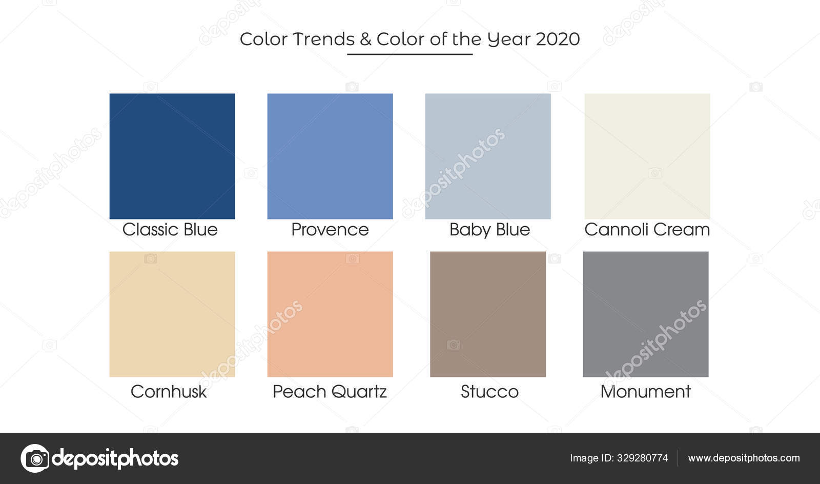 Color of the Year 2020, Classic Blue, trend colour palette sample ...
