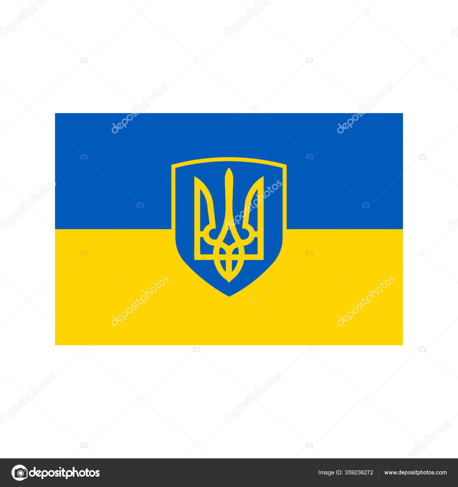 Tryzub Trident National Symbols Ukraine National Colors Stock Vector ...