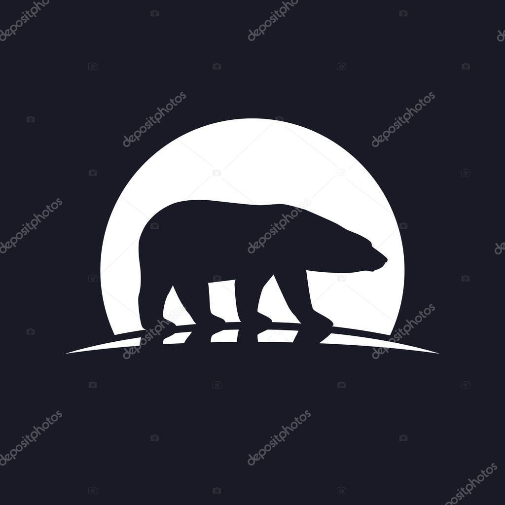 Oso polar icono gráfico. Signo de oso ártico en el círculo aislado ...
