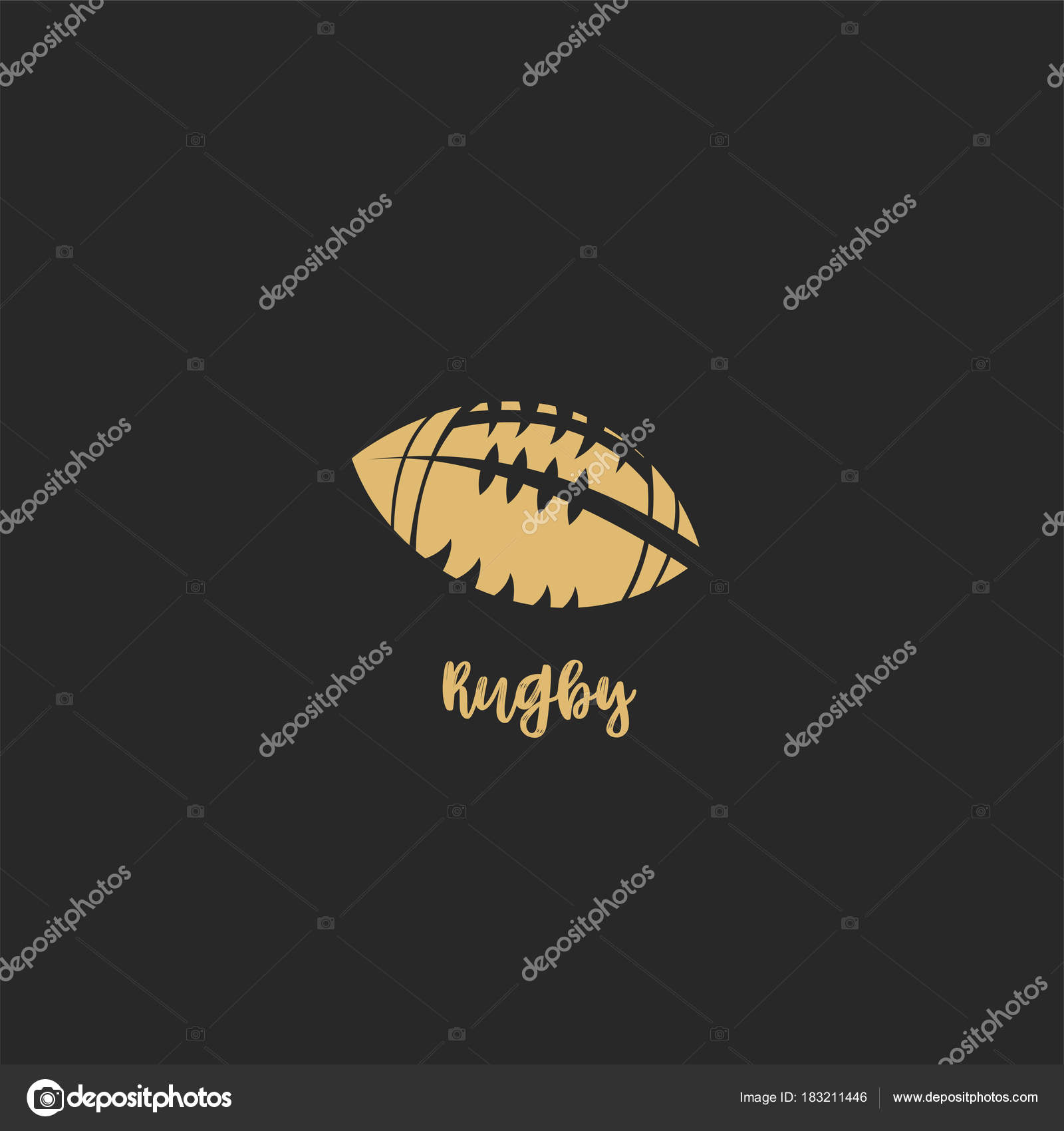 Golden rugby ball vector illustration Stock Vector Image by ©vicasso ...
