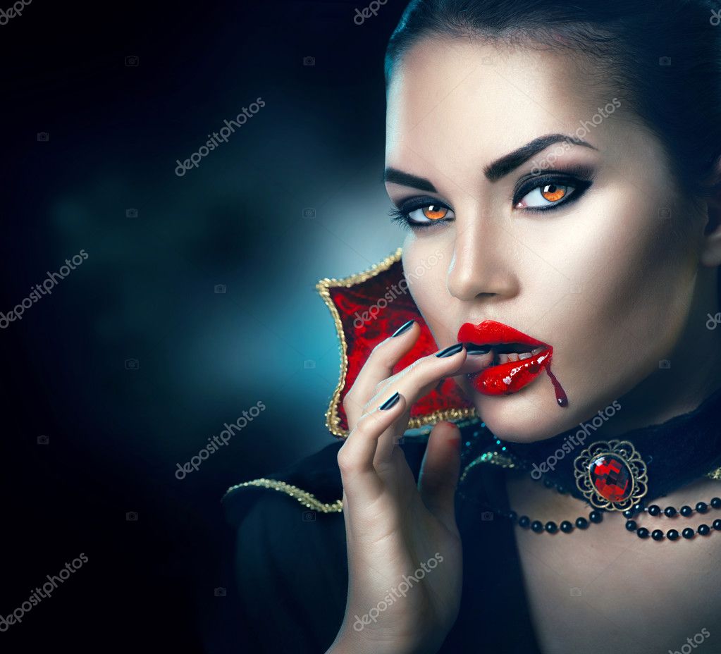 Beauty sexy vampire woman — Stock Photo © Subbotina #127208324