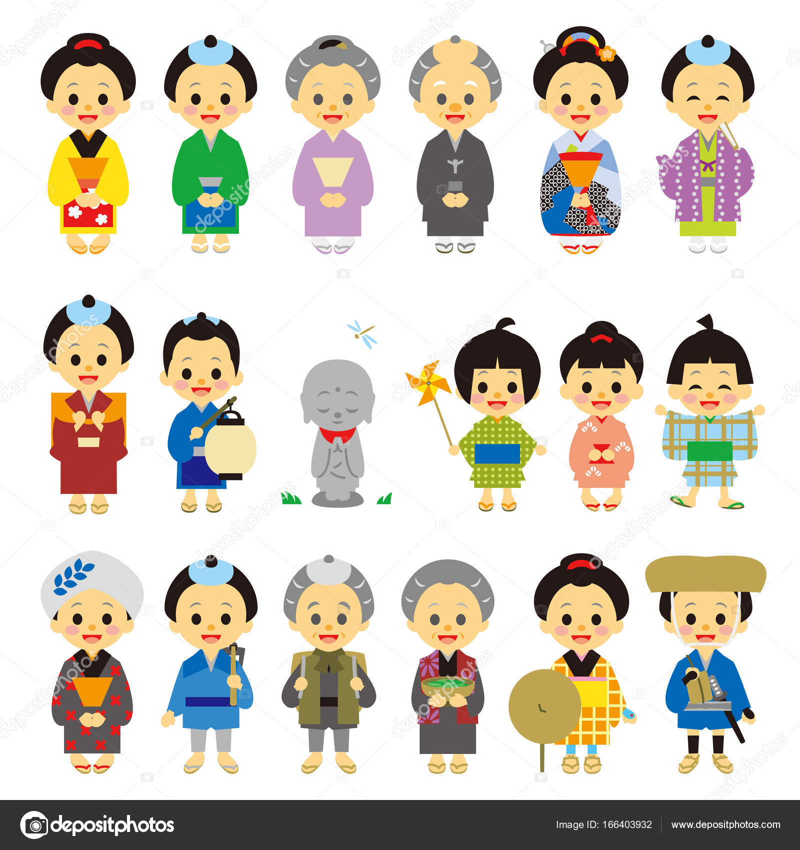People of Edo period Japan 01 Stock Vector by ©niow 166403932