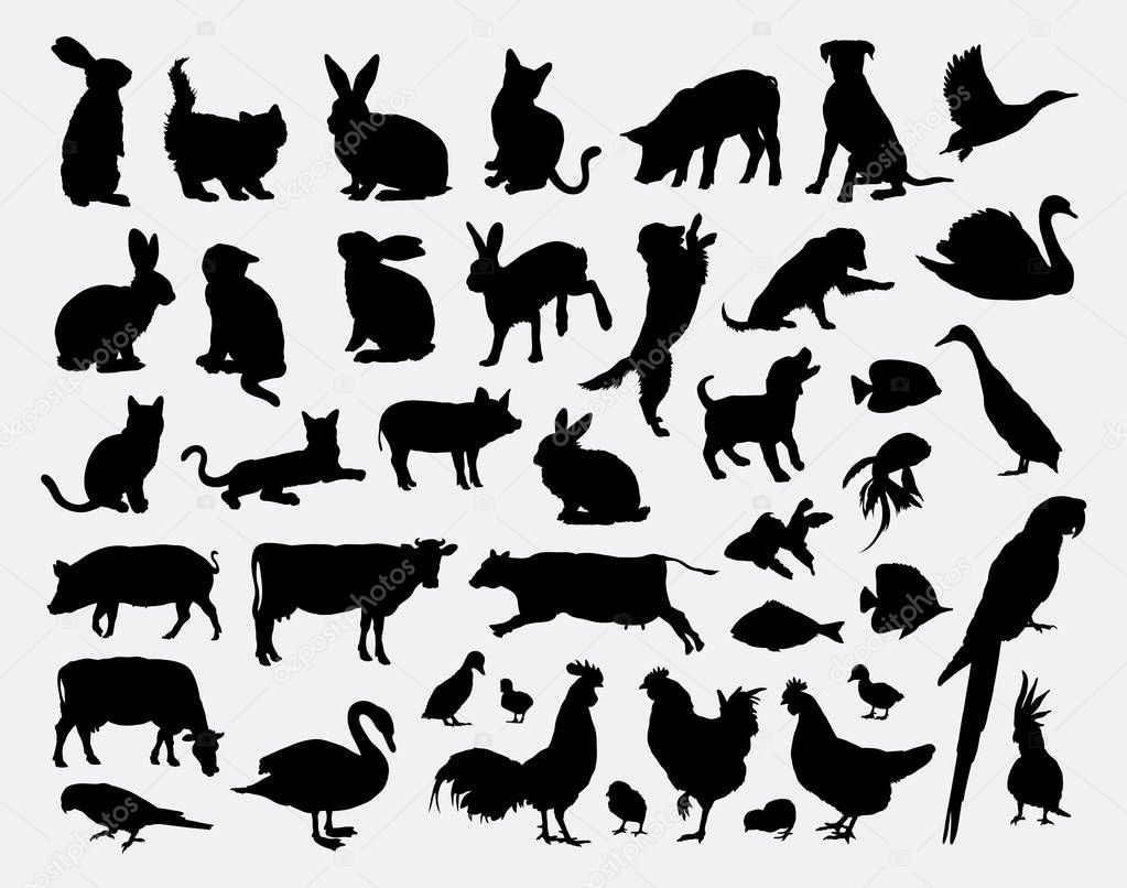 Pet animal silhouettes Stock Vector Image by ©Cundrawan703 #129512612