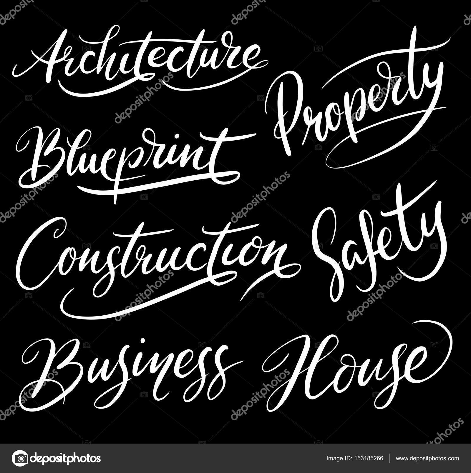 Property and architect hand written typography. — Stock Vector ...