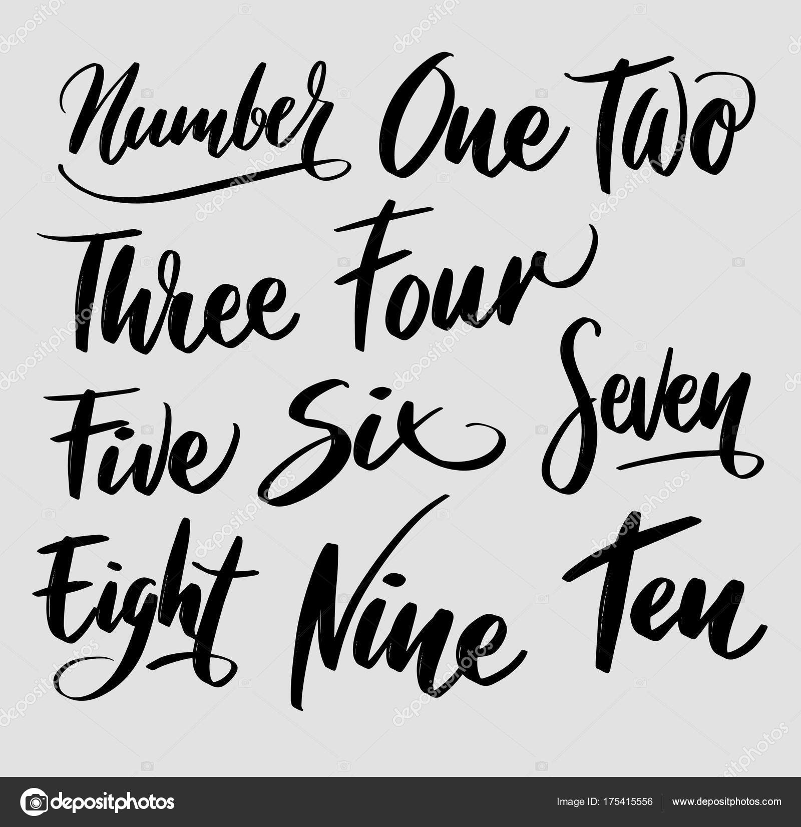 Number One Nine Handwriting Calligraphy Good Use Symbol Logotype Tittle ...
