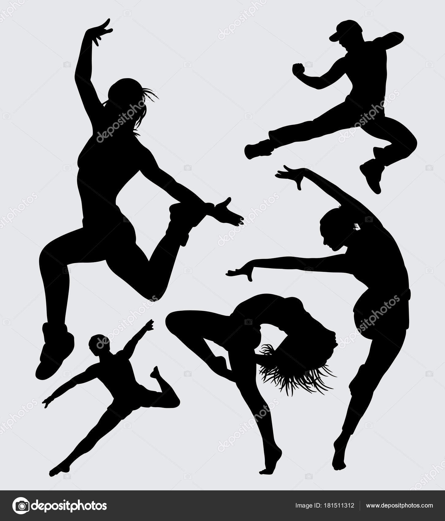 Modern Dancers Silhouette