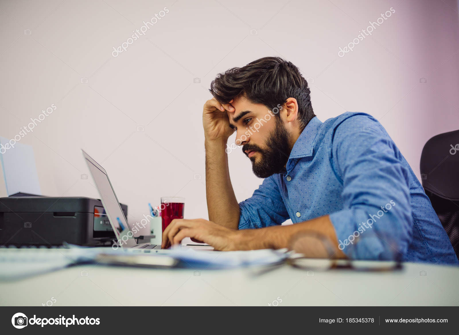 Exhausted Man Working