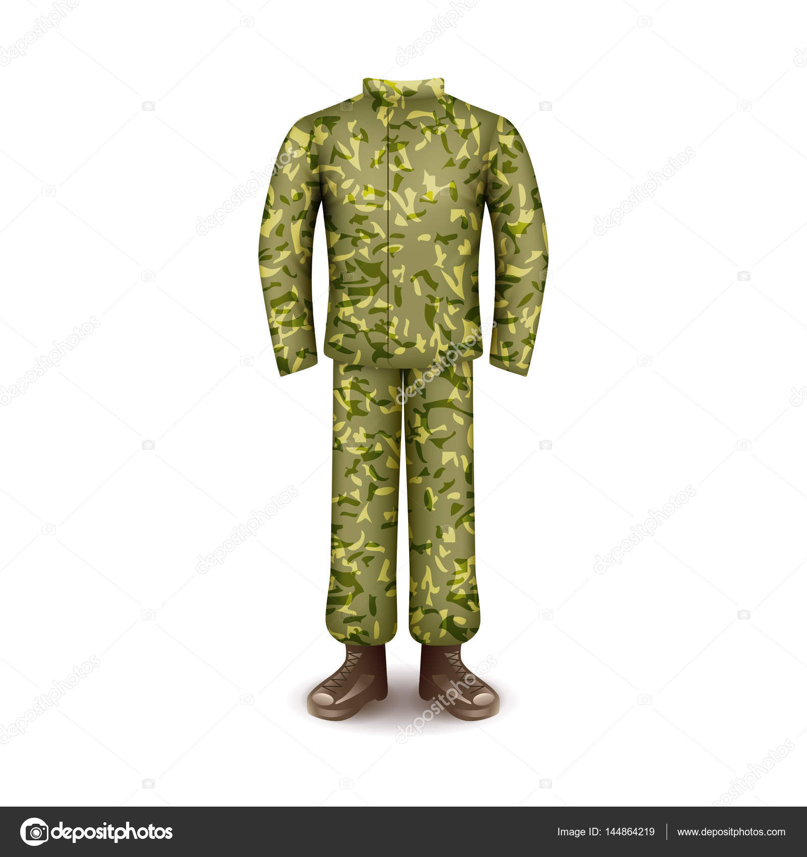 Uniforme militar aislado en vector blanco Vector de stock por ...