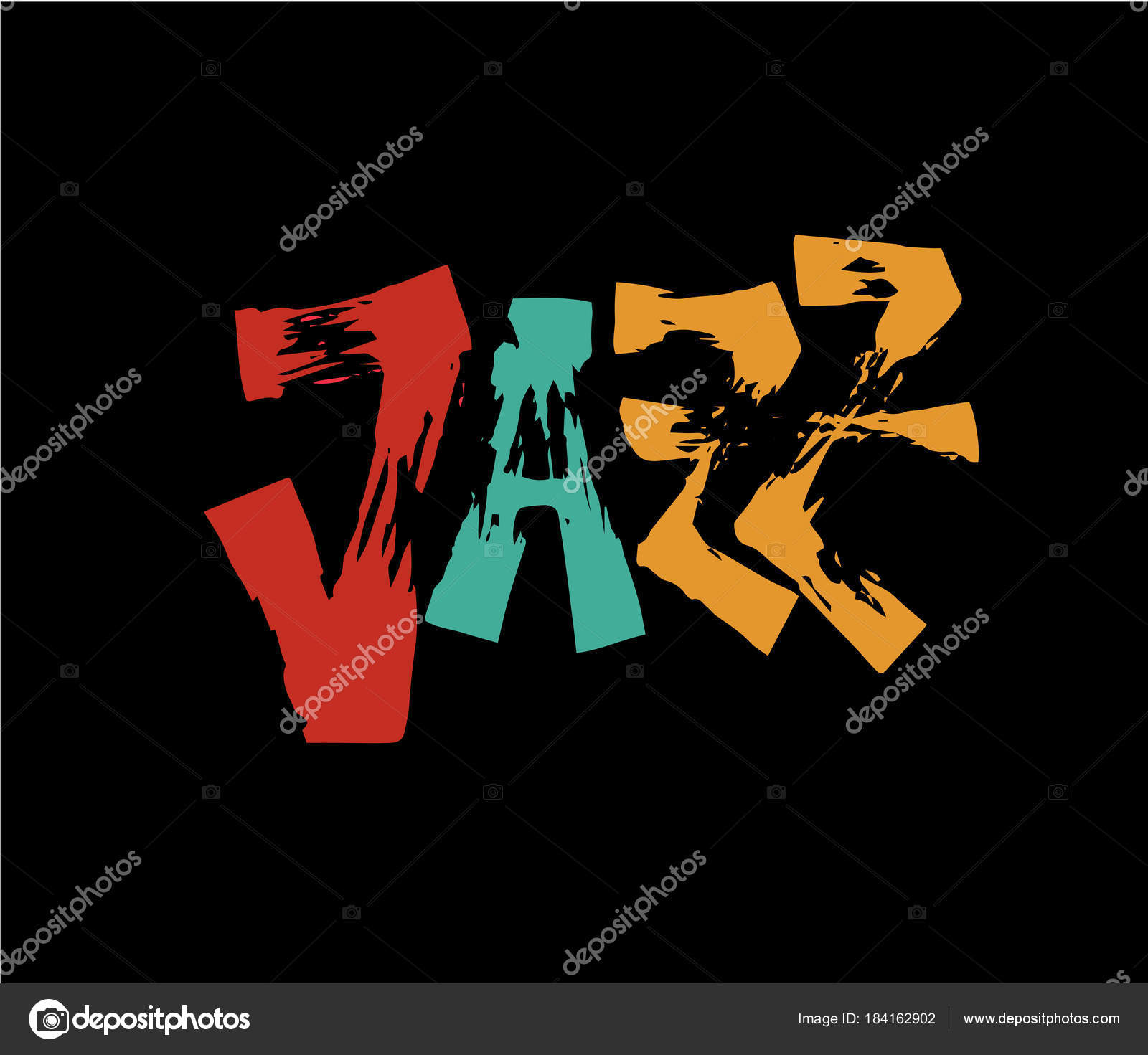 Jazz. Brush pen lettering. Vector ink inscription. Calligraphy modern ...