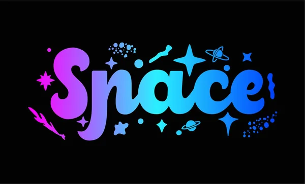 Universe lettering. Hand drawn calligraphy inscription. Brush pe Stock ...