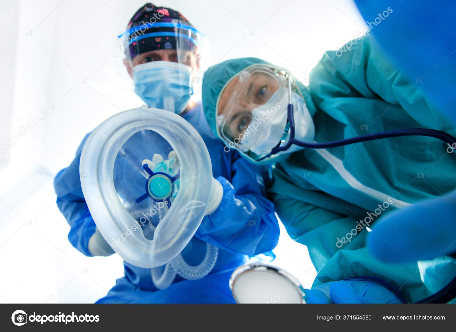 Giving First Medical Help Hospital Doctors Give Resuscitation Patient ...