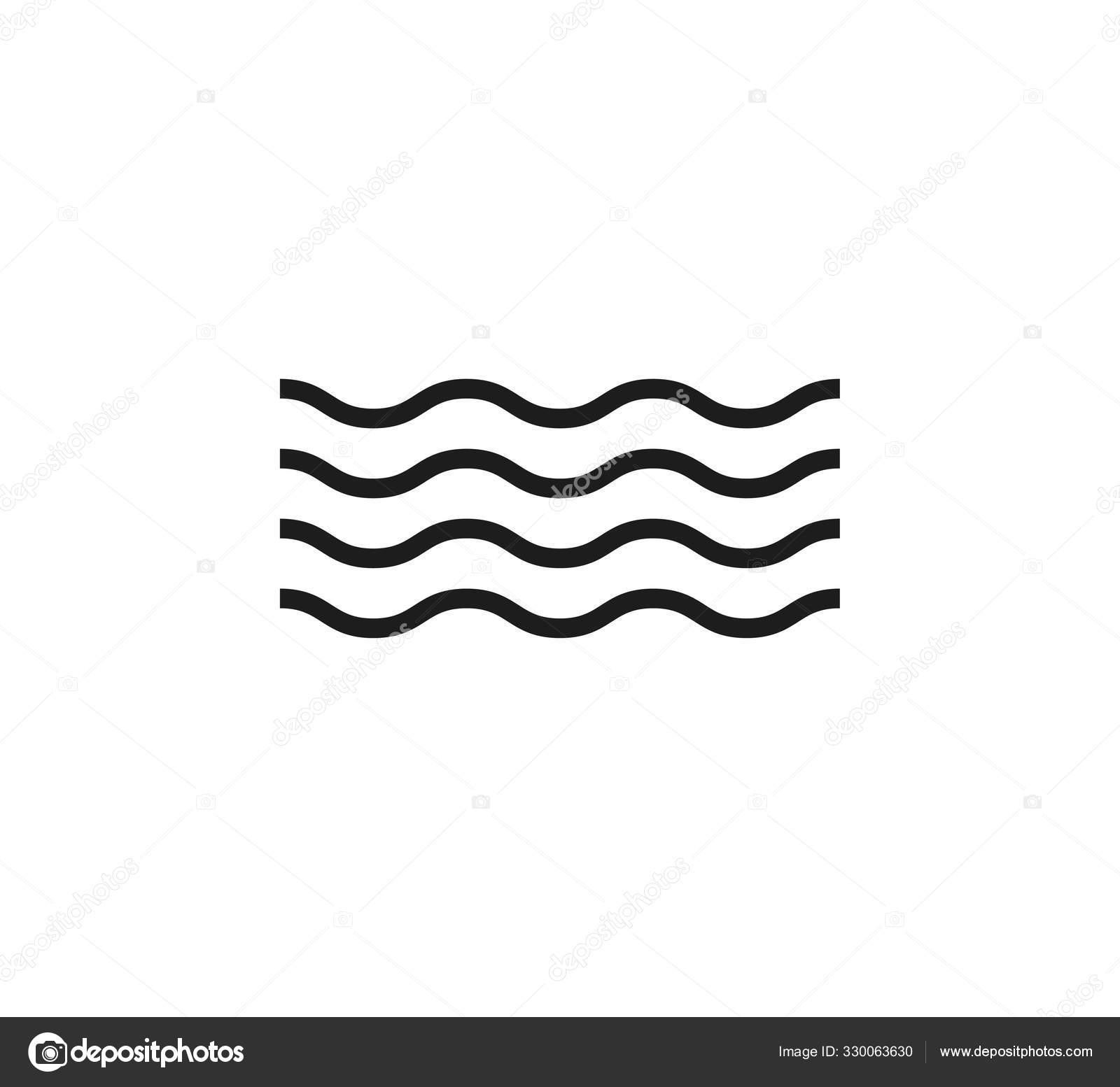 Wave icon on white background. Vector illustrations. Flat design. Stock ...