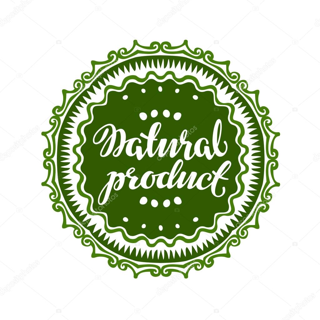 Natural Product label or sticker. Vector illustration Stock Vector by ...