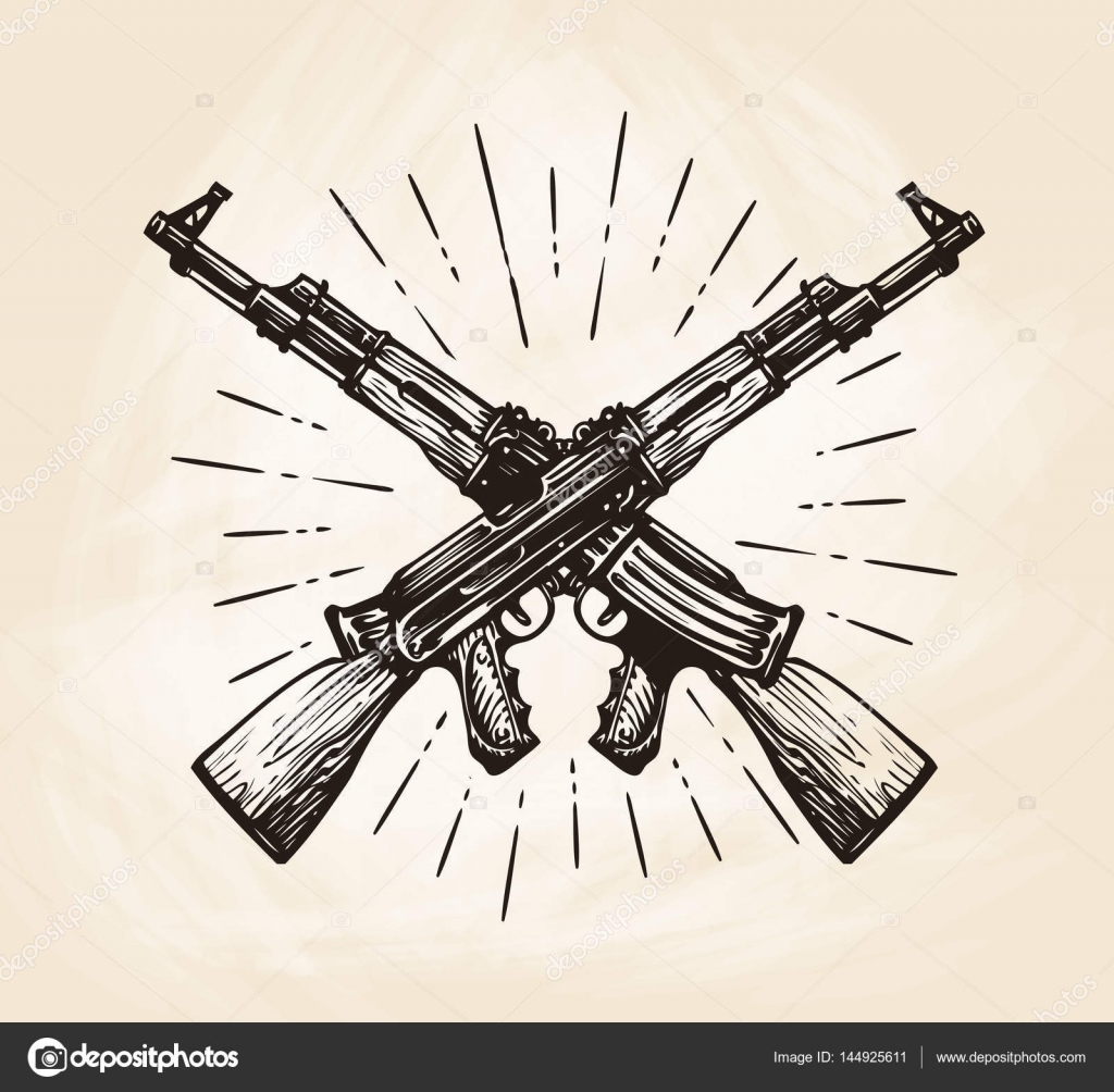 Crossed Ak 47 Art
