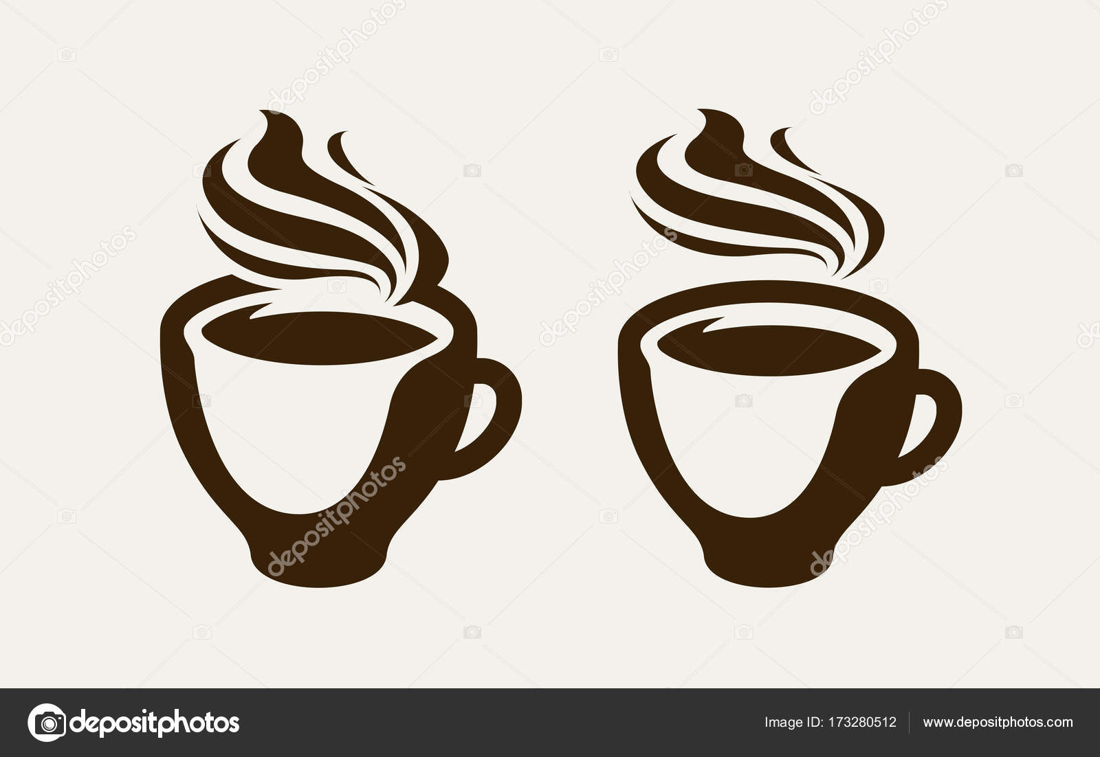 Café, logotipo o símbolo de la cafetería. Taza de café, café expreso ...