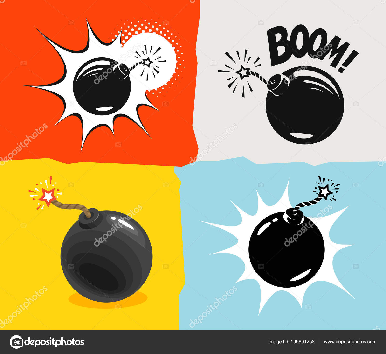 Bomb Ready Explode Comic Cartoon Vector Illustration — Stock Vector ...