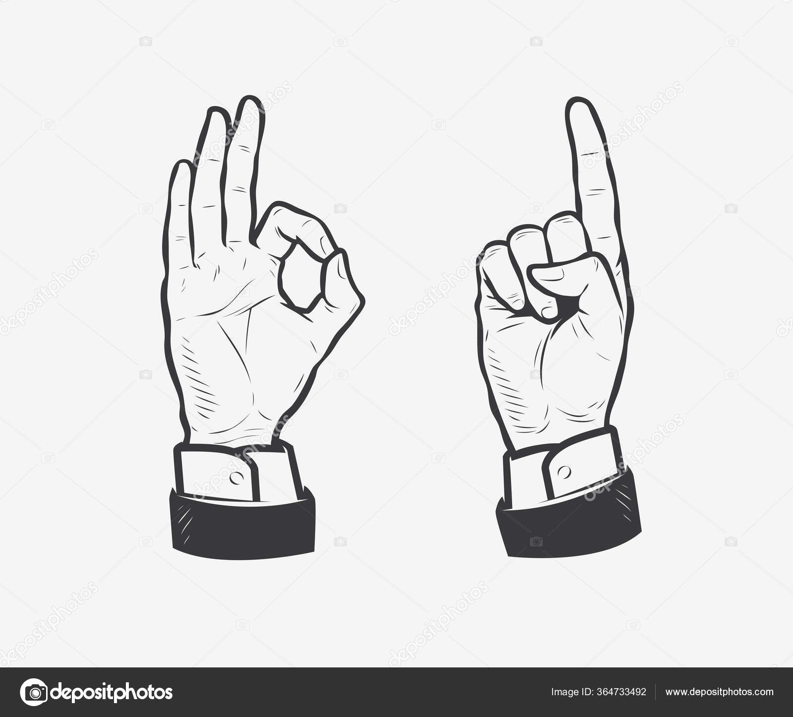 Hand Retro Sign Vintage Business Vector Illustration — Stock Vector ...