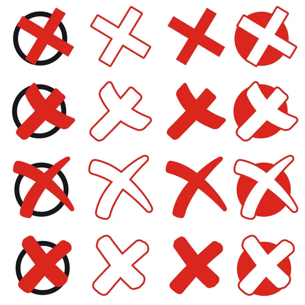 Collection of red crosses — Stock Vector © opicobello #62363079