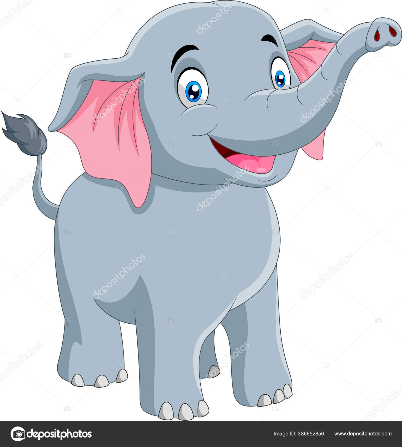 Smiling Elephant Cartoon