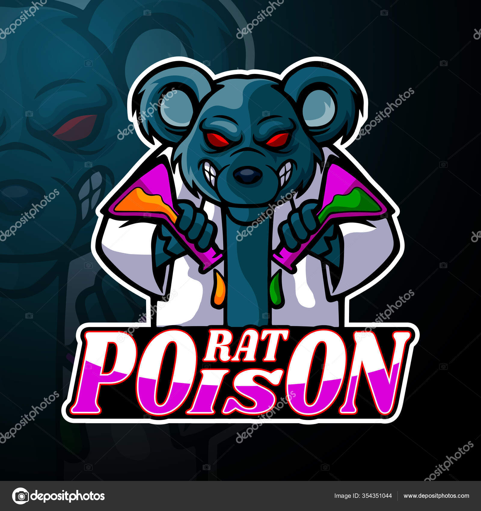 Diseño Mascota Del Logotipo Del Esport Rata Vector de stock por ...