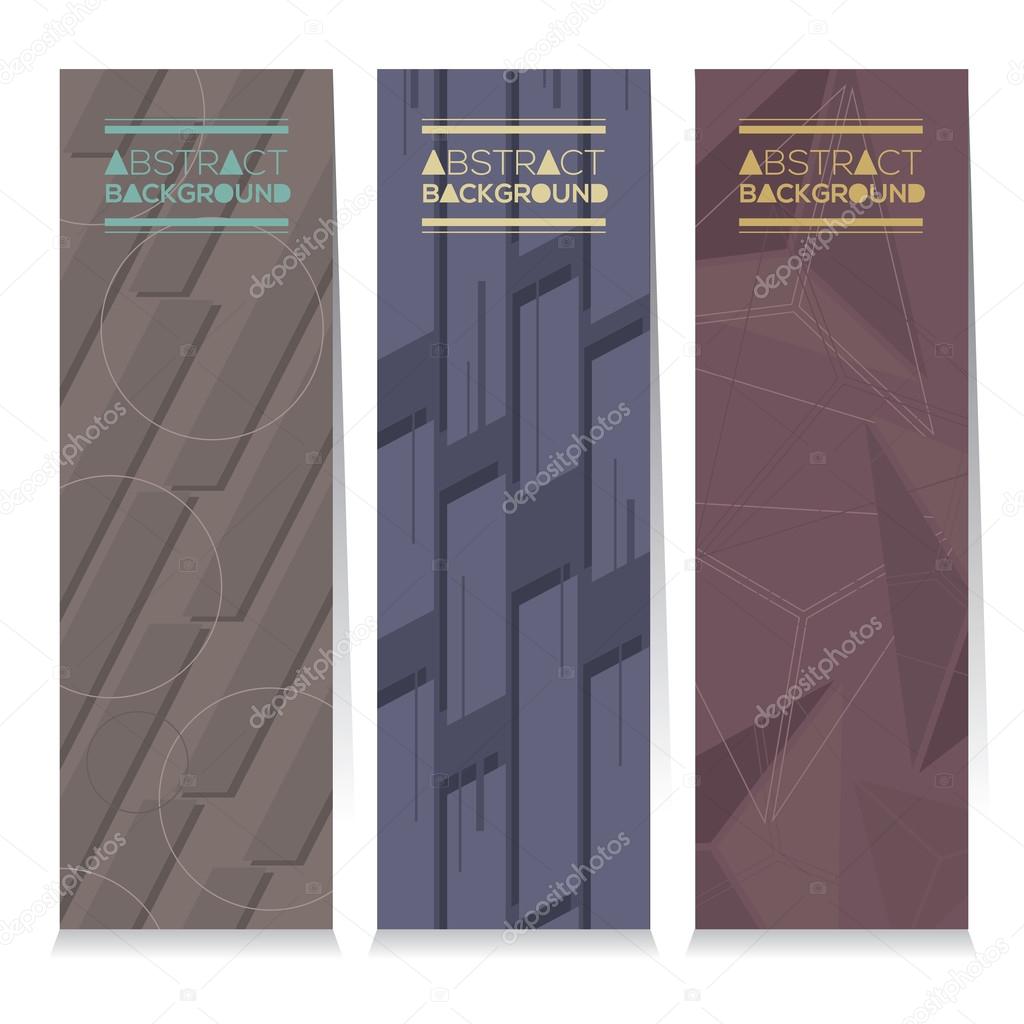 Modern Design Set Of Different Three Stripes Graphic Vertical Banners ...
