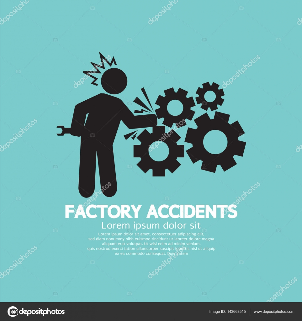 Factory Accidents Black Symbol Vector Illustration Stock Vector Image ...