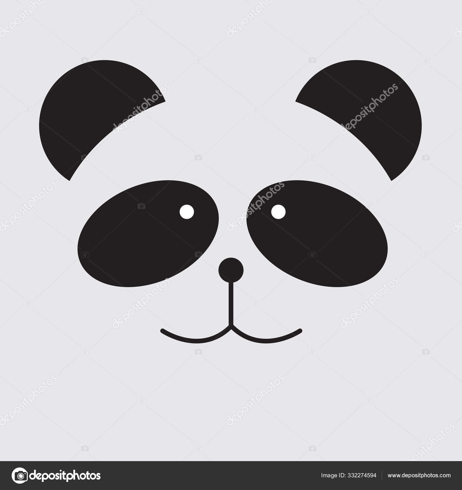 Panda Bear Animal Face Vector Illustration Stock Vector Image by ...