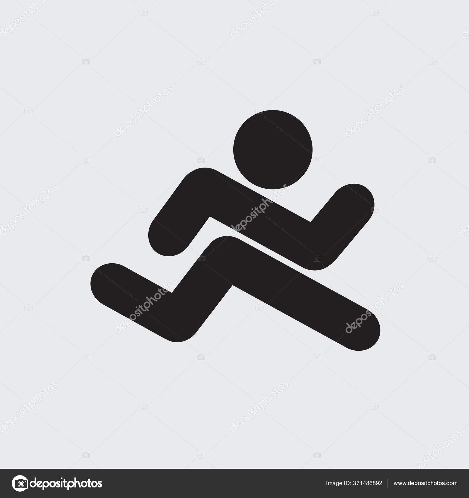Running Icon Black Symbol Vector Illustration Stock Vector by ©happymay ...