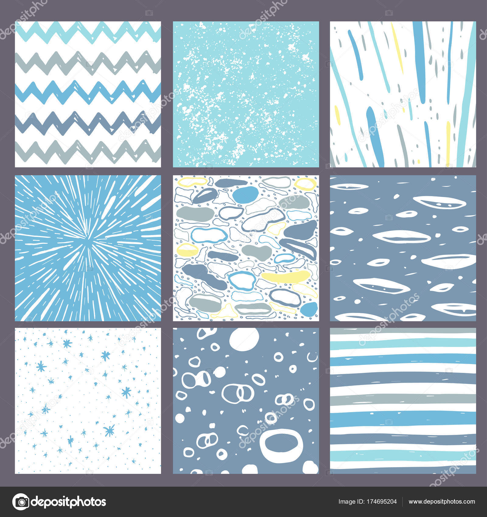 Hand Drawn Pattern Collection Simple Textures Background Fabric ...