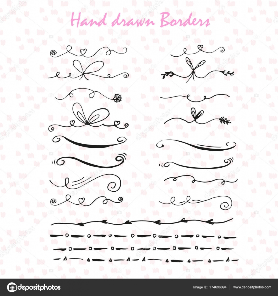 Collection of hand drawn borders. Stock Vector Image by ©TanyaSun ...
