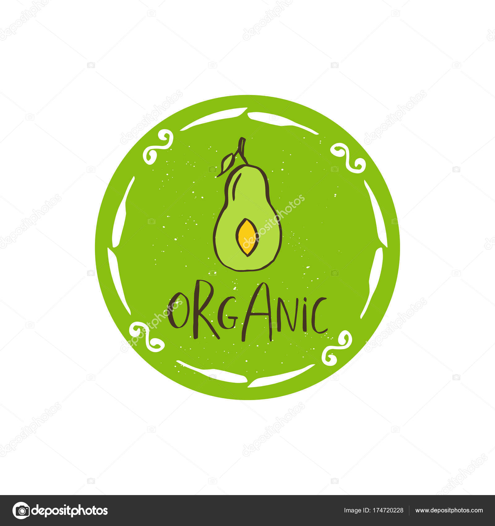 Vector Eco Bio Green Logo Sign Vegan Raw Healthy Food Stock Vector ...