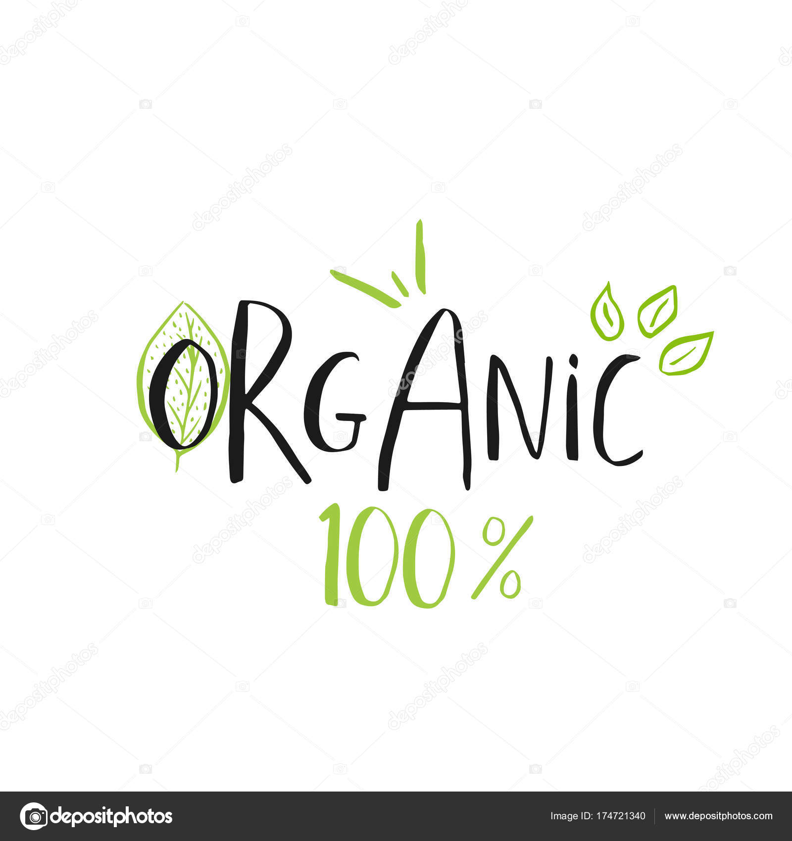 Vector Eco Bio Green Logo Sign Vegan Raw Healthy Food ⬇ Vector Image by ...