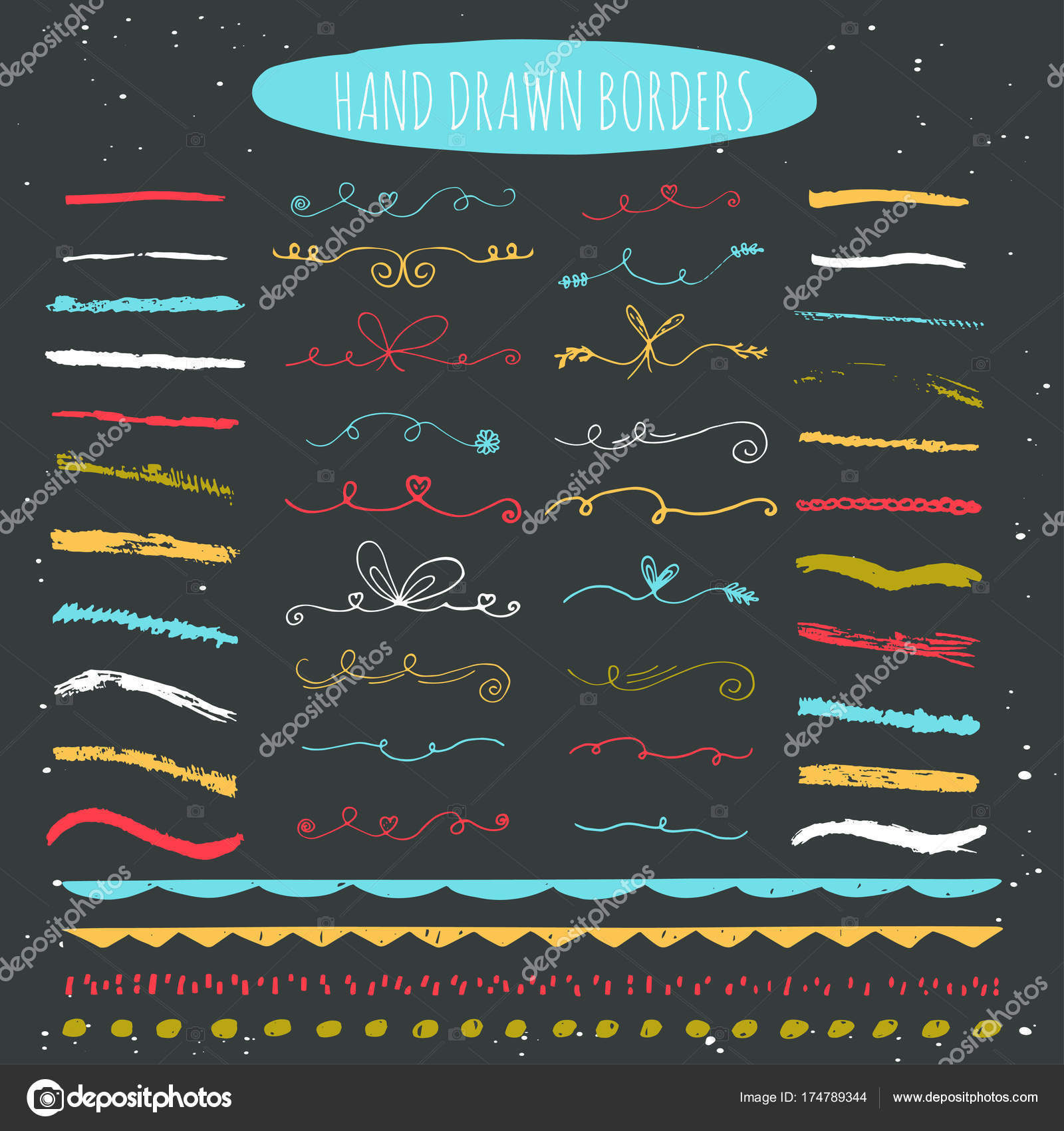 Colección de fronteras dibujadas a mano . Vector de stock por ©TanyaSun ...