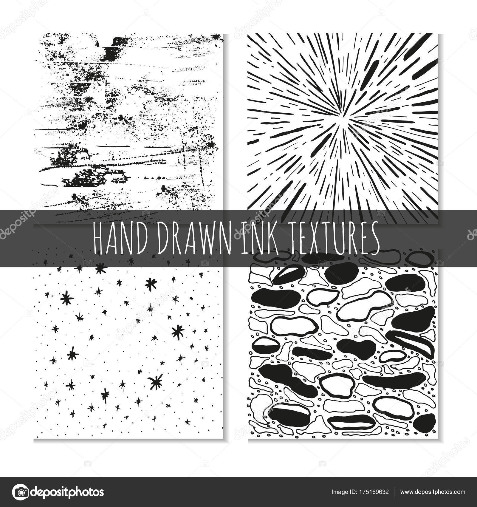 Ink hand drawn textures Stock Vector by ©TanyaSun 175169632