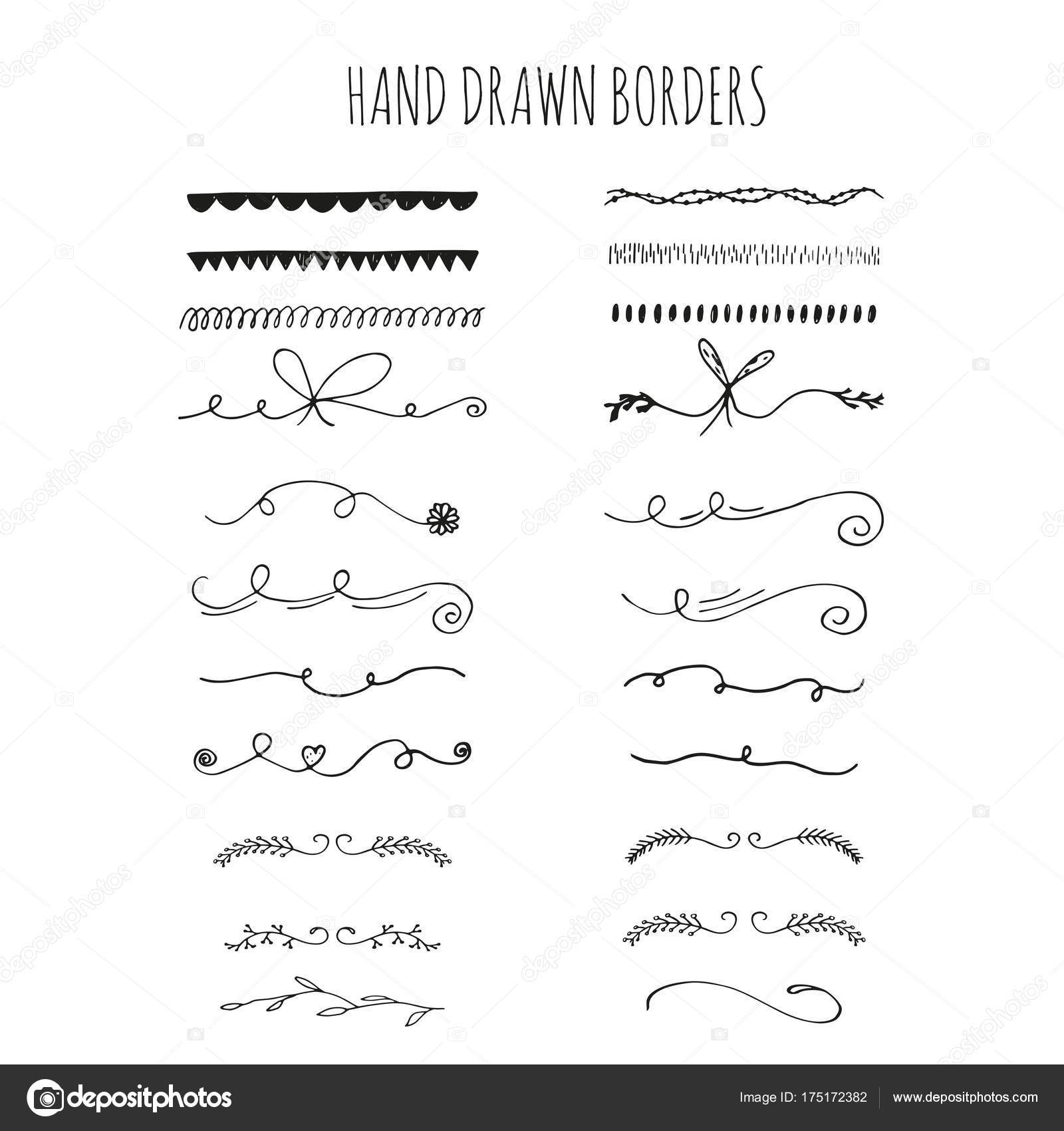 Colección de fronteras dibujadas a mano . Vector de Stock de ©TanyaSun ...