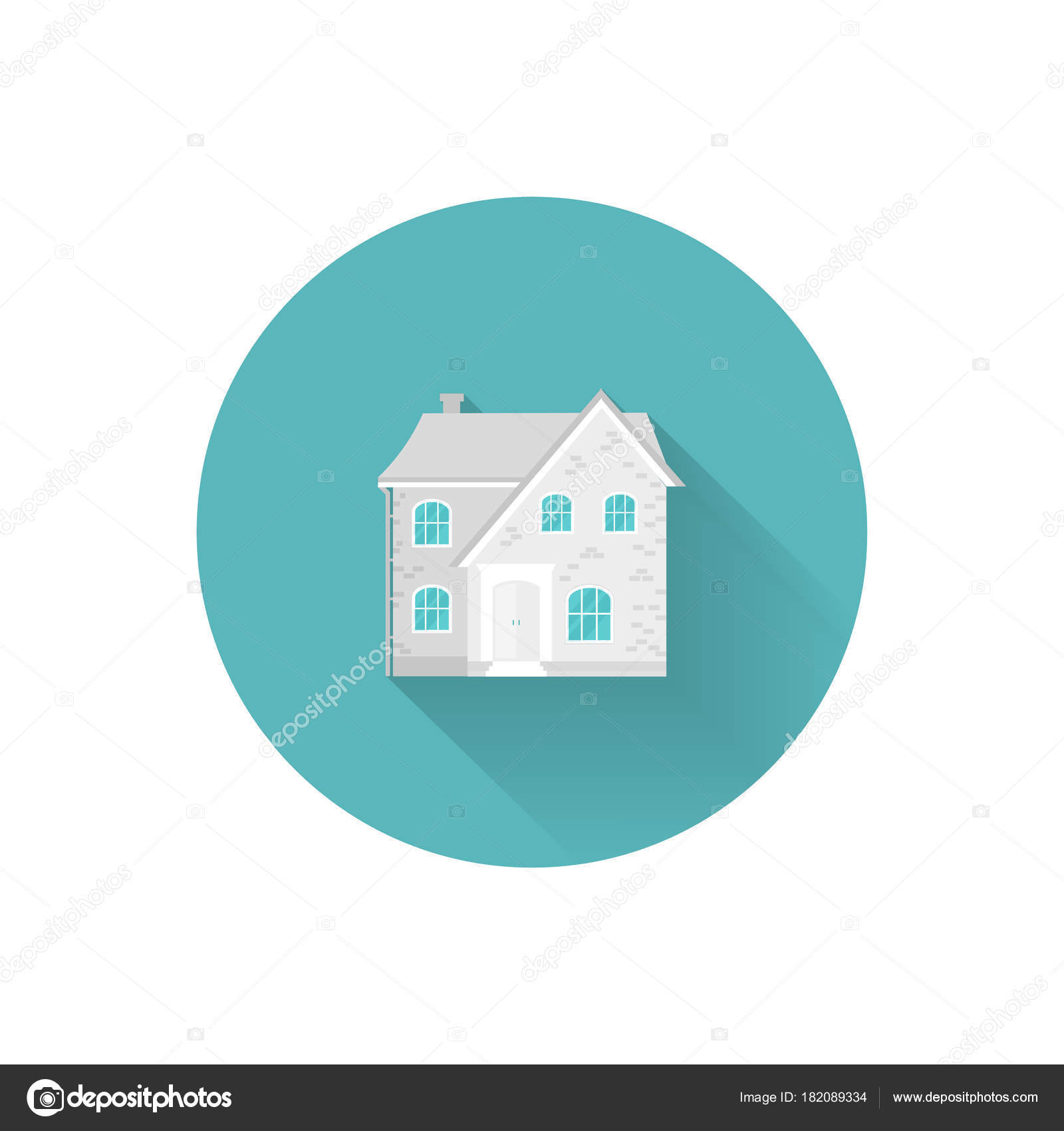 Icon Cozy Home House Cottage Space Text Spring Modern Building Stock ...