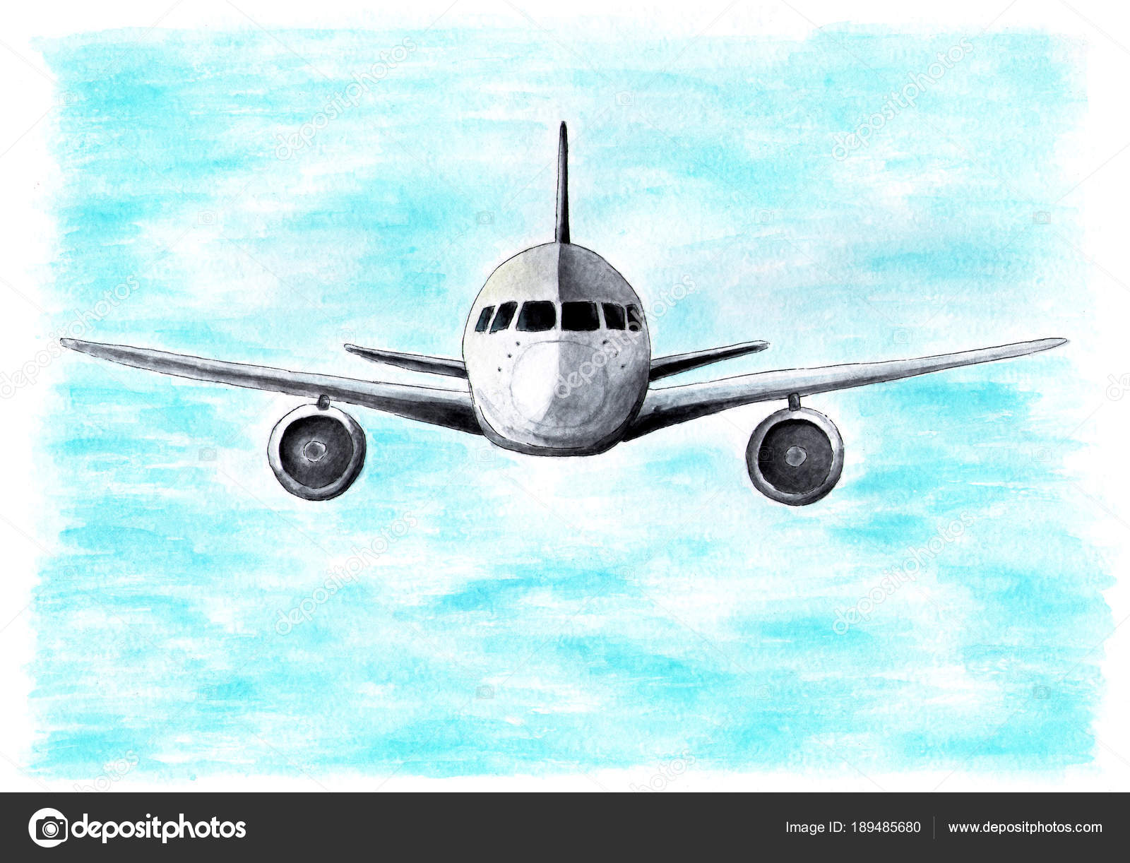 Flying Aeroplane Drawing
