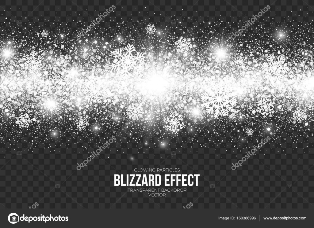 Snow Blizzard Effect on Transparent Background Vector Stock Vector ...