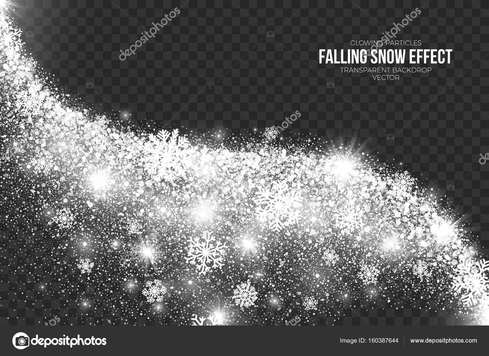 Falling Snow Effect on Transparent Background Vector Stock Vector by ...