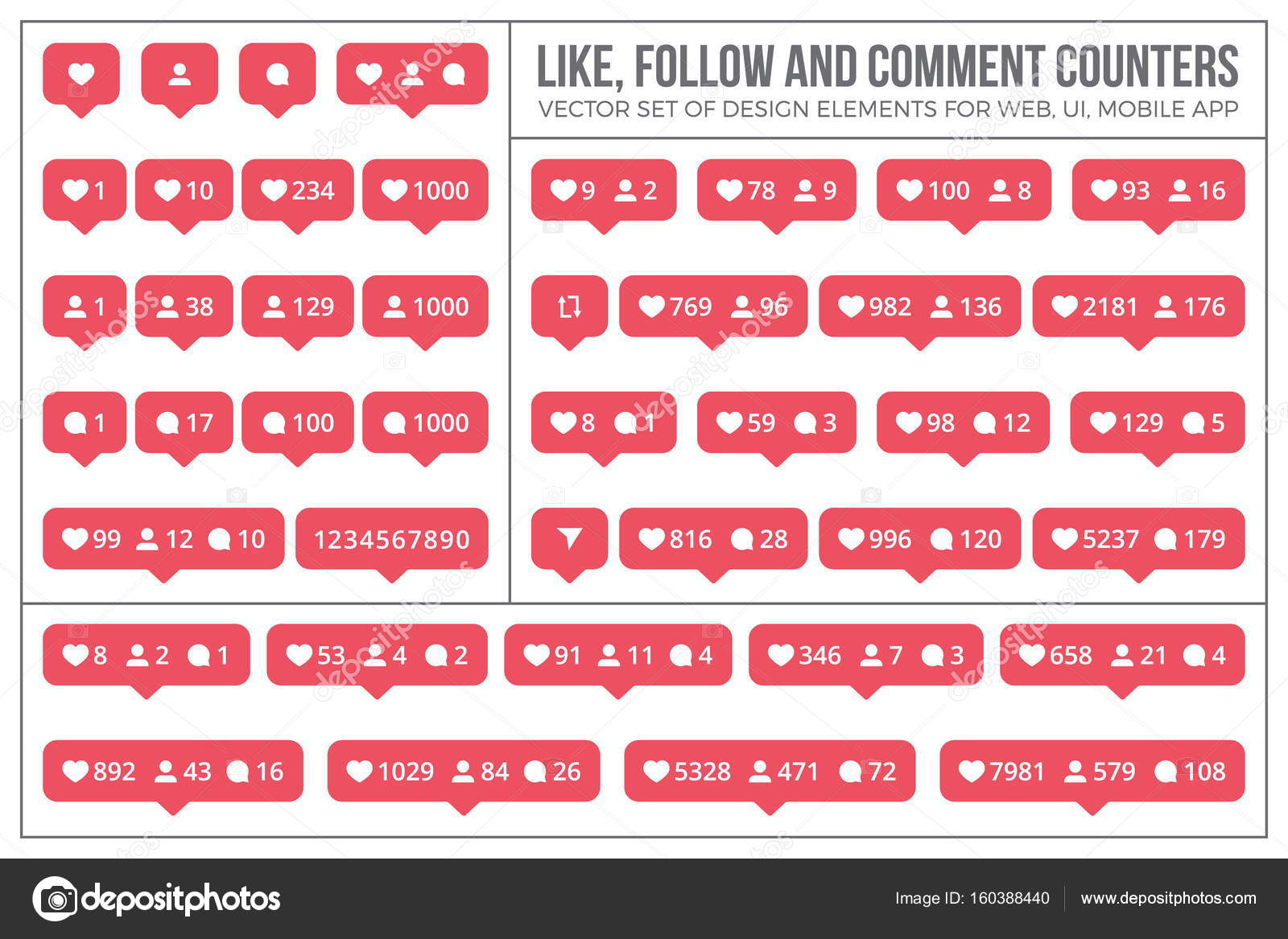 Vector Counter Icons — Stock Vector © yamonstro #160388440