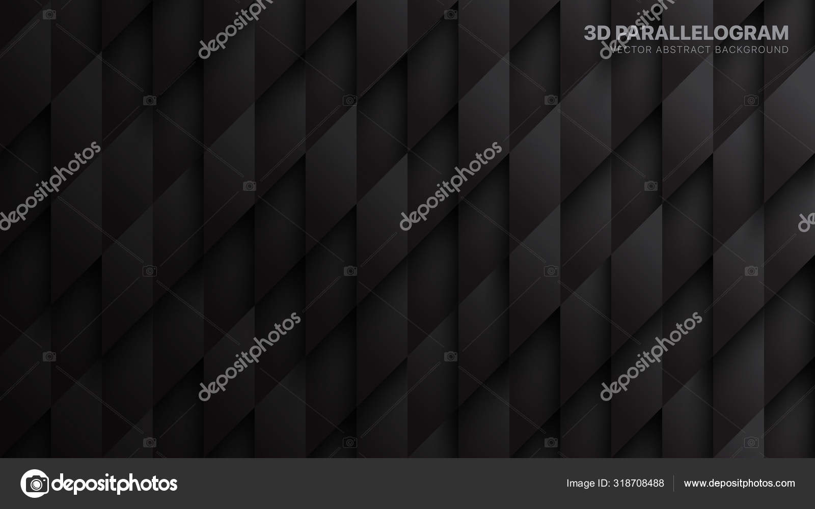 Conceptual 3D Vector Parallelograms Pattern Technological Dark Abstract Background Stock Vector ...