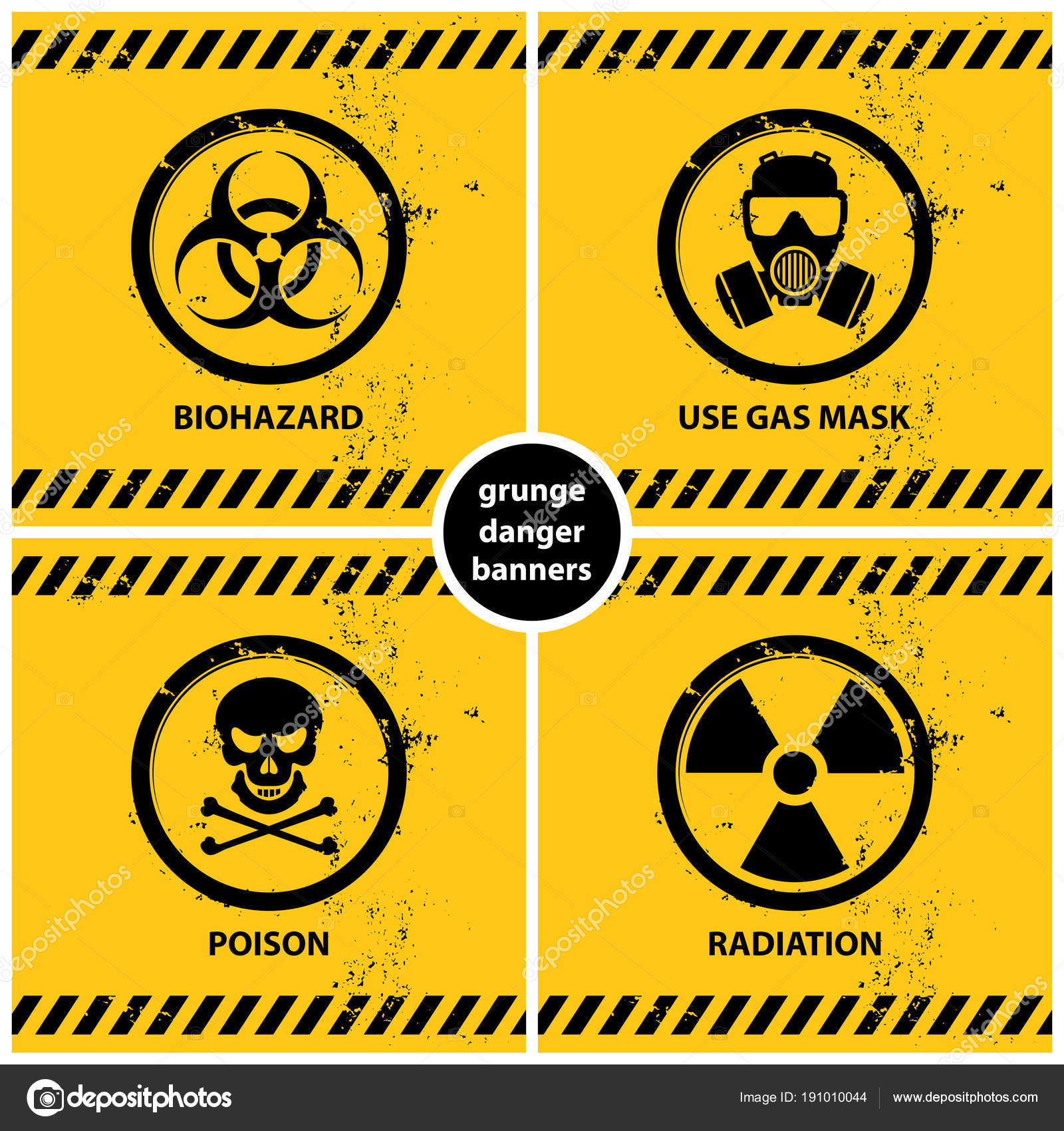 Set of grunge danger banners Stock Vector by ©vectorshape 191010044