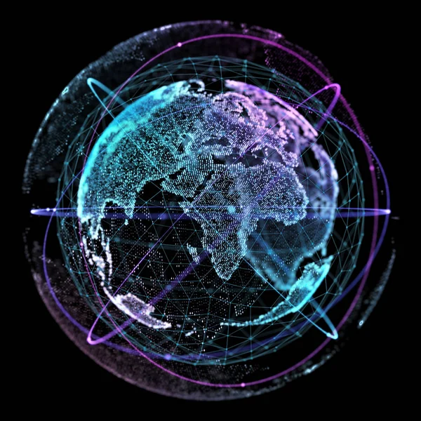 World map point, line, composition, representing the global, Global ...