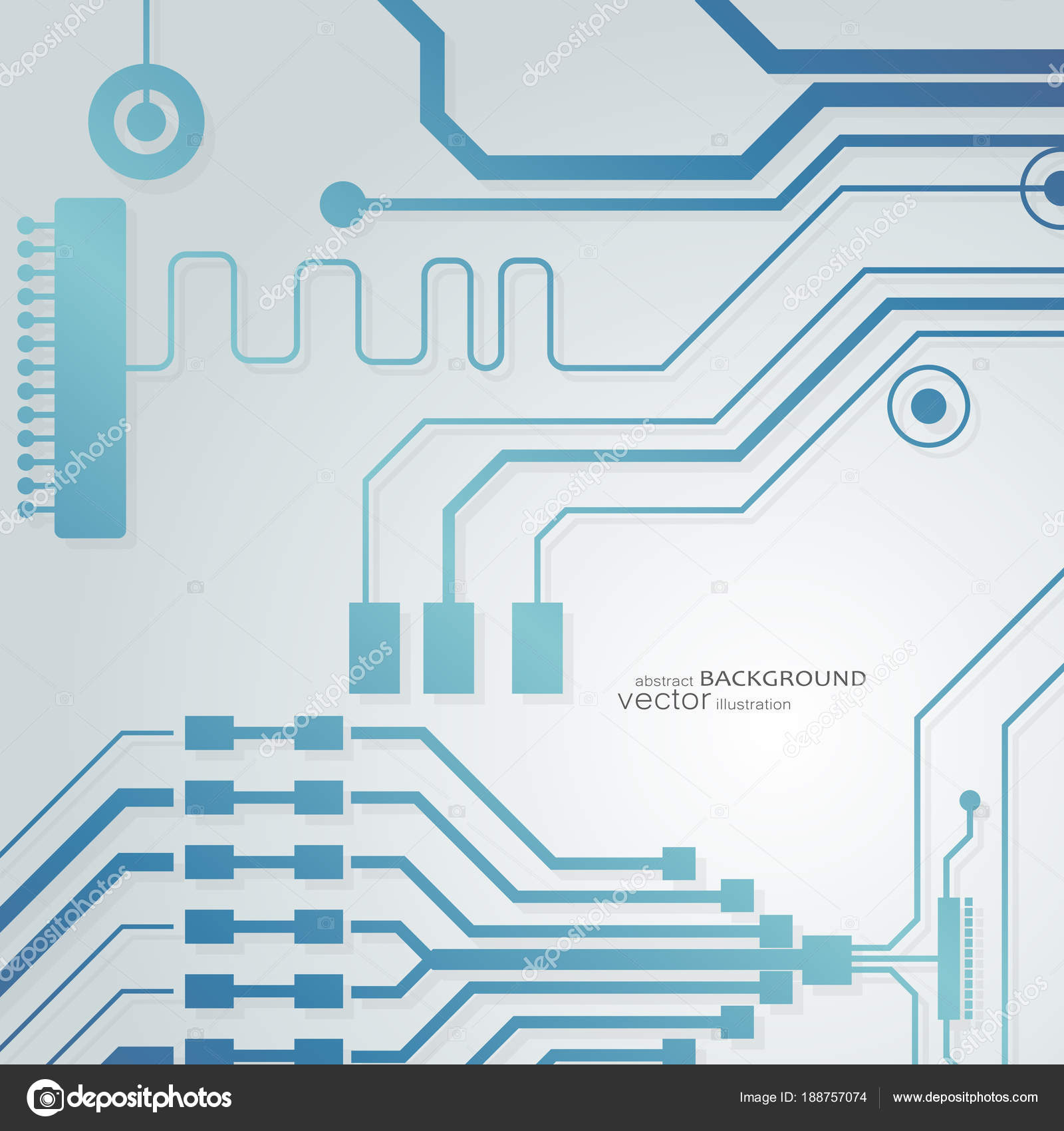 Vector Circuit Board Illustration Abstract Technology Stock Vector by ...